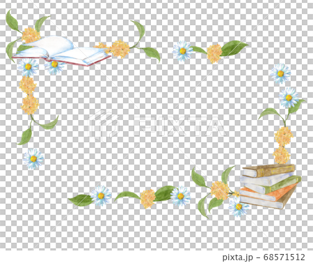 Book and flower frame - Stock Illustration [68571512] - PIXTA