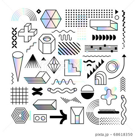 Set of abstract trendy design elements and...のイラスト素材 [68618350] - PIXTA
