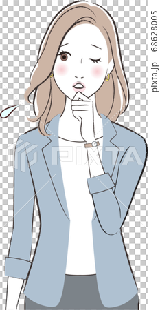 Hesitant business woman - Stock Illustration [68628005] - PIXTA