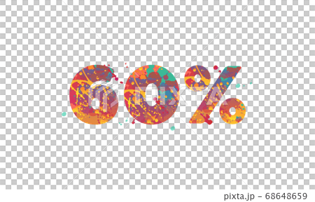 60 percent - typography inscription with... - Stock Illustration ...