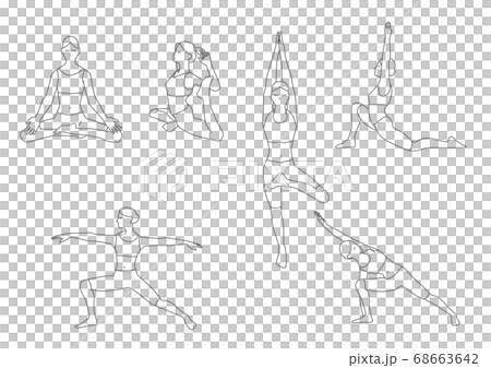 Typical yoga basic poses - Stock Illustration [68663642] - PIXTA