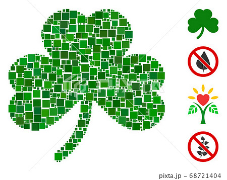 Square Clover Leaf Icon Vector Collageのイラスト素材 [68721404] - PIXTA