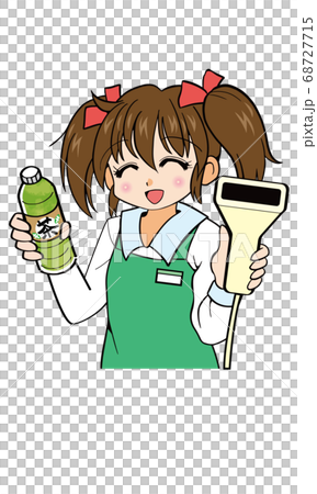 Girl working part-time at a convenience store - Stock Illustration [68727715] - PIXTA