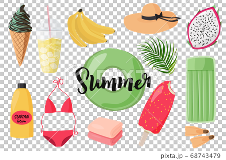 Summer collection of elements. Beach party... - Stock Illustration ...