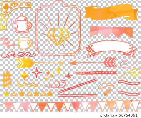 Stylish decoration material set Ribbon... - Stock Illustration ...