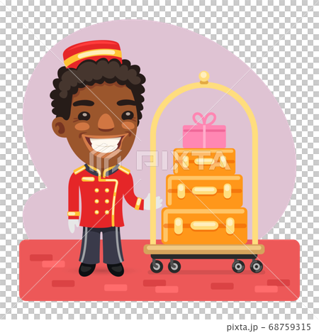 Cartoon Porter With Luggage - Stock Illustration [68759315] - PIXTA