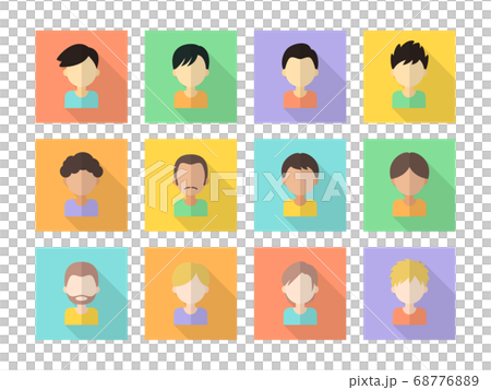 Flat icons of various multinational men... - Stock Illustration ...