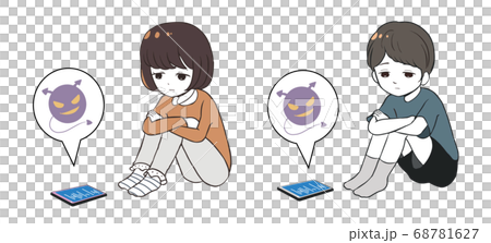 Feeling depressed after seeing malicious sites - Stock Illustration ...