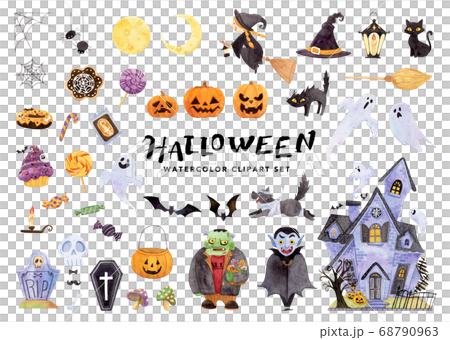 Hand-painted watercolor | Halloween clipart... - Stock Illustration ...