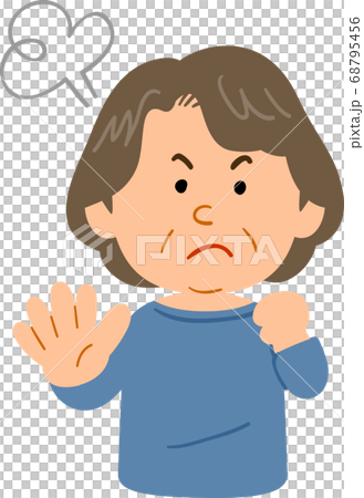 Upper body of senior woman refusing - Stock Illustration [68795456] - PIXTA