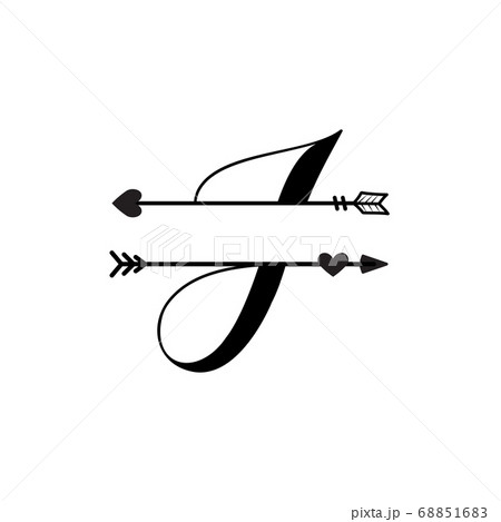 Initial j love monogram split letter vectorのイラスト素材 [68851683] - PIXTA