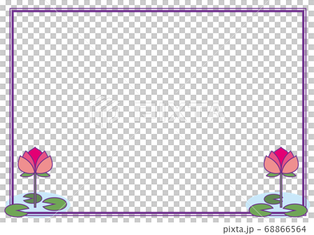 Lotus flower/decorative border - Stock Illustration [68866564] - PIXTA