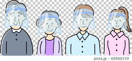 Face shield family - Stock Illustration [68908539] - PIXTA