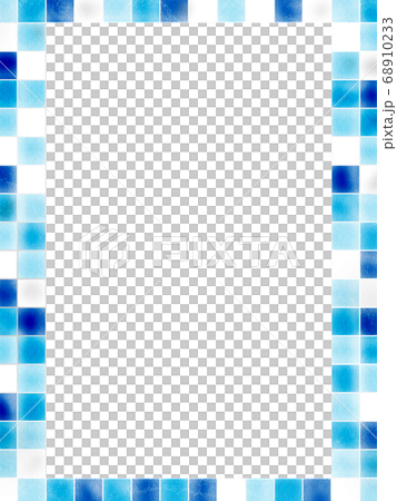 Blue tile frame-2 (vertical) - Stock Illustration [68910233] - PIXTA