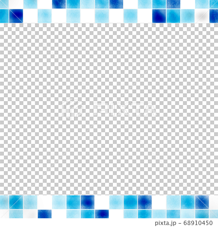 Blue tile frame-2 (square) - Stock Illustration [68910450] - PIXTA