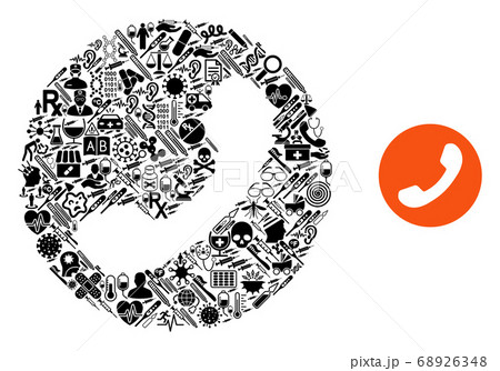 Mosaic Phone Number from Medicine Itemsのイラスト素材 [68926348] - PIXTA