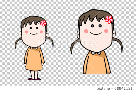 Illustration of a cute two-headed girl - Stock Illustration [68941151 ...