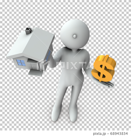 A character who thinks about real estate and... - Stock Illustration ...