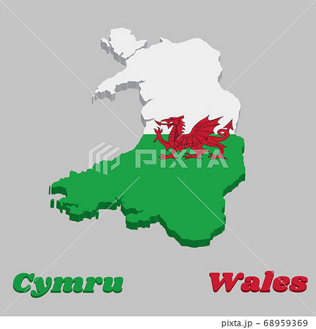 Wales Flag Map