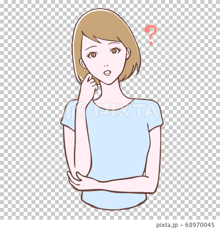 Young woman doubt pose - Stock Illustration [68970045] - PIXTA