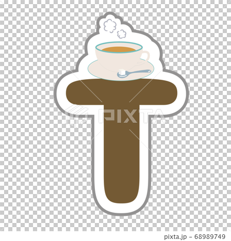 T Tea Cute alphabet English letters Decorative... - Stock Illustration ...