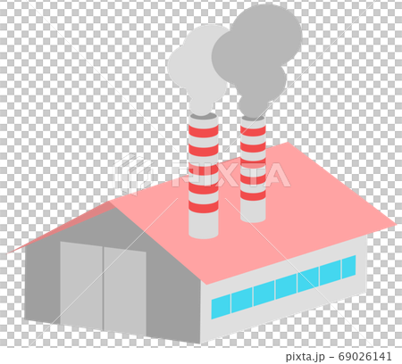 Illustration of a factory with a chimney that... - Stock Illustration ...