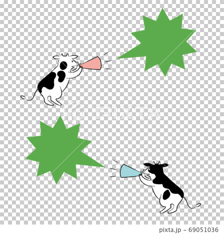 Cow shouting with a megaphone - Stock Illustration [69051036] - PIXTA