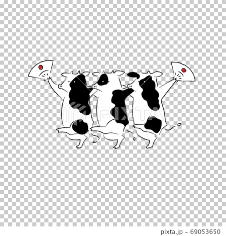 Three cows dancing cheerfully - Stock Illustration [69053650] - PIXTA