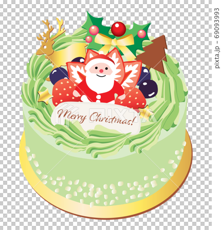 Matcha cream Christmas cake - Stock Illustration [69093993] - PIXTA