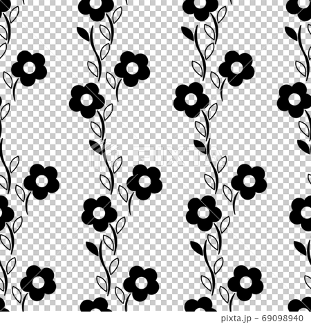 Small floral seamless pattern monotone - Stock Illustration [69098940 ...