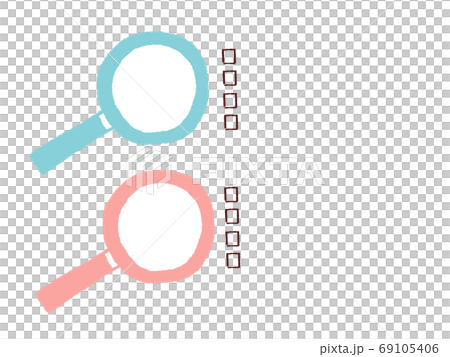 Magnifying glass material list set - Stock Illustration [69105406] - PIXTA