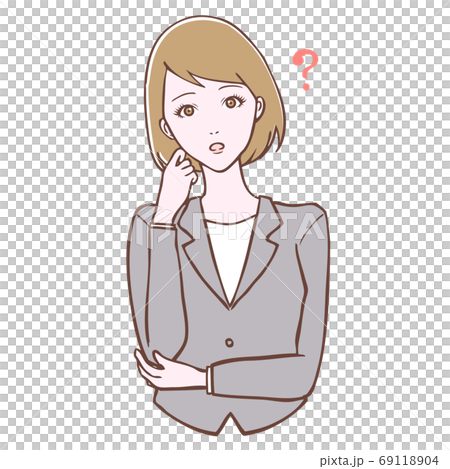 Illustration of a young woman in a question... - Stock Illustration ...