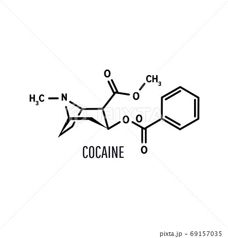 Cocain, coke structural chemical formula on...のイラスト素材 [69157035] - PIXTA