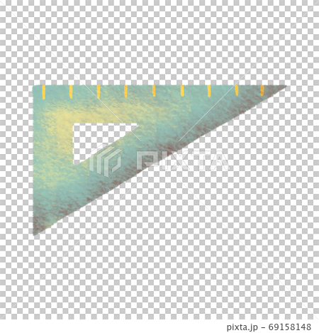 Triangle ruler drawn in pastel tones - Stock Illustration [69158148 ...
