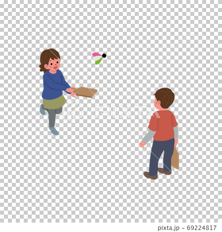 Illustration of a child playing with isometric... - Stock Illustration ...