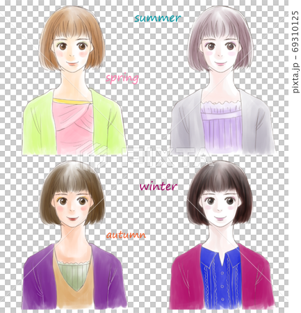 Comparison of personal color yellow base/blue base - Stock Illustration ...