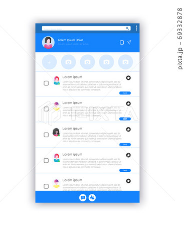 Messenger Application web page design template,...のイラスト素材 [69332878 ...