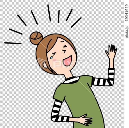 Young woman mom laughing - Stock Illustration [69341659] - PIXTA