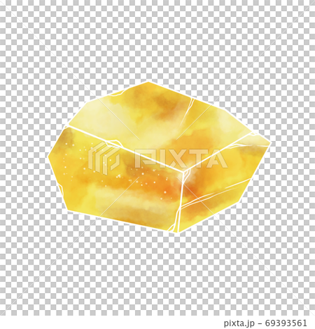Bright yellow mineral ore watercolor style - Stock Illustration ...