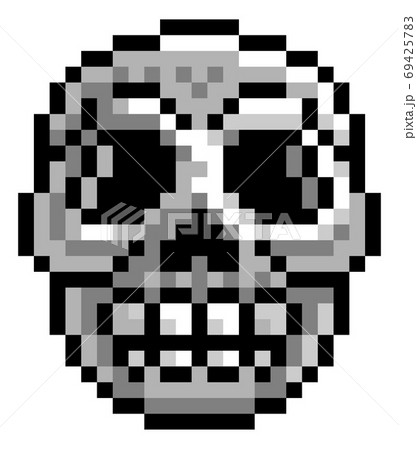 Minecraft Skeleton Head Pixel Art