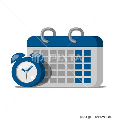 Calendar clock icon, calendar clock sign,...のイラスト素材 [69429136] - PIXTA