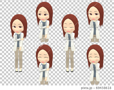 [Shy A] Female doctor straight front - Stock Illustration [69438618 ...