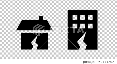 Set of earthquake icons / illustration / crack... - Stock Illustration ...