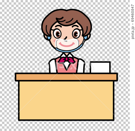 Receptionist mouse shield illustration - Stock Illustration [69460847 ...