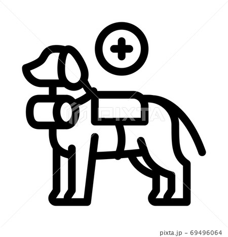 rescue dog icon vector outline symbol illustrationのイラスト素材 [69496064 ...