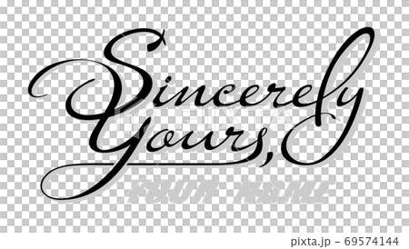 Underscore handwritten text Sincerely Yours...-插圖素材 [69574144] - PIXTA圖庫