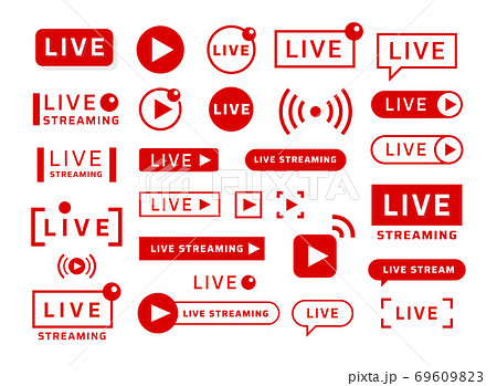 Live stream icons. Video broadcast and...のイラスト素材 [69609823] - PIXTA