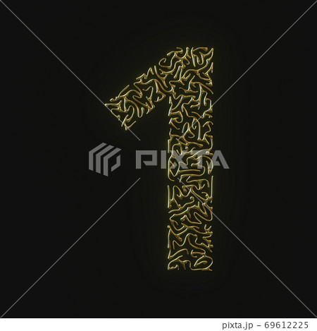 High resolution number one 1 symbol made of...のイラスト素材 [69612225] - PIXTA