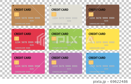 Credit card colorful set material - Stock Illustration [69622486] - PIXTA