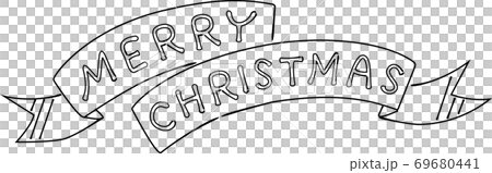 Ribbon obi with handwritten Christmas... - Stock Illustration [69680441 ...